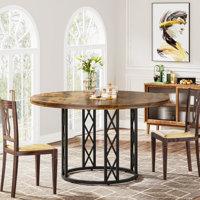 Winston Porter Round Dining Table for 4-6 People "& Reviews" | Wayfair